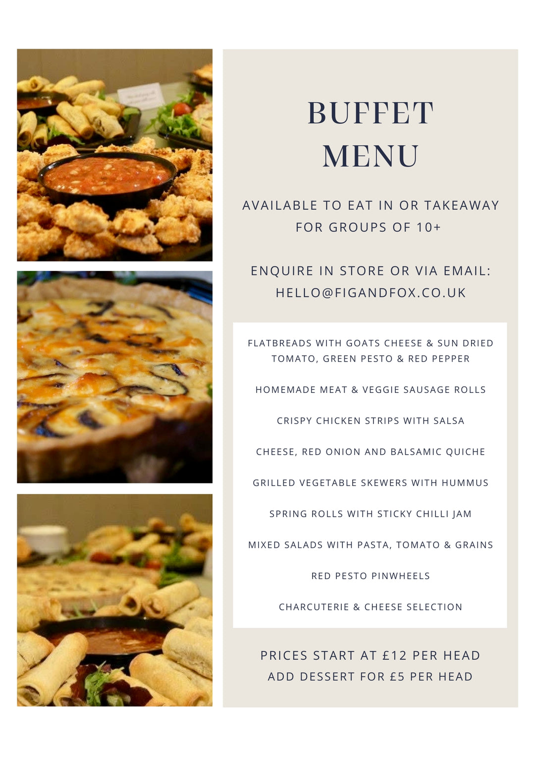 Menus – Fig & Fox
