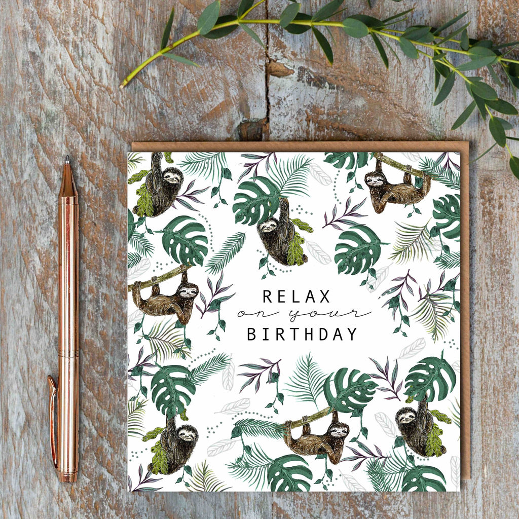 Relax on Your Birthday (Sloth) Card – Fig & Fox