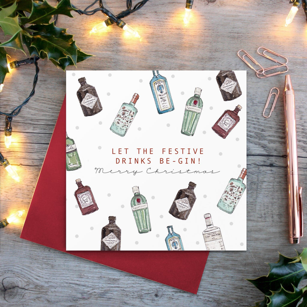 Let the Festive Drinks Be-Gin Card – Fig & Fox
